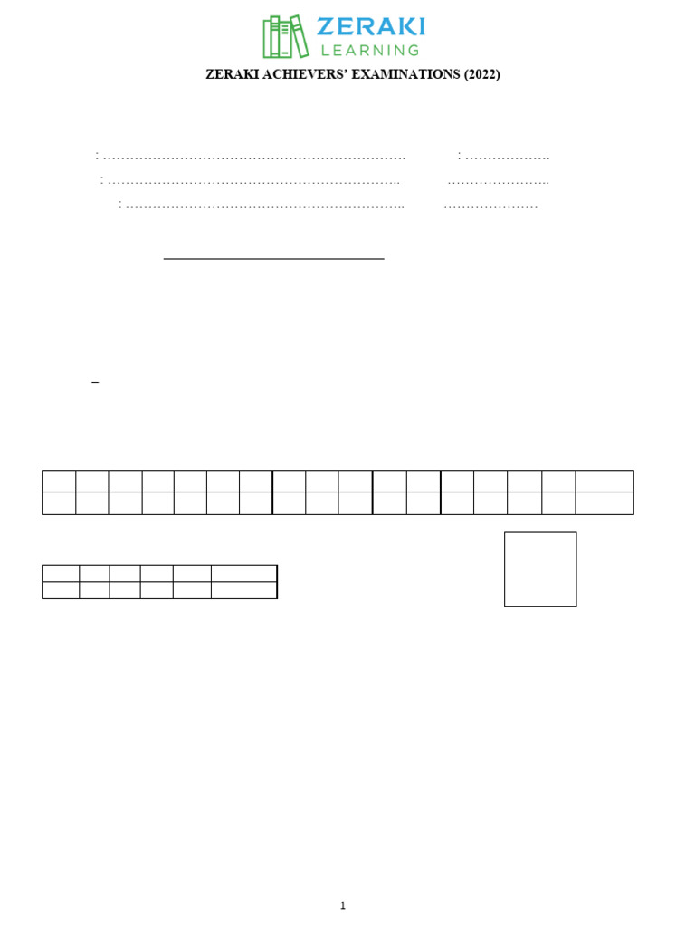 Mathematics Form 2 Question Paper Zeraki Achievers 8.0 - November 2022 | PDF | Geometry ...