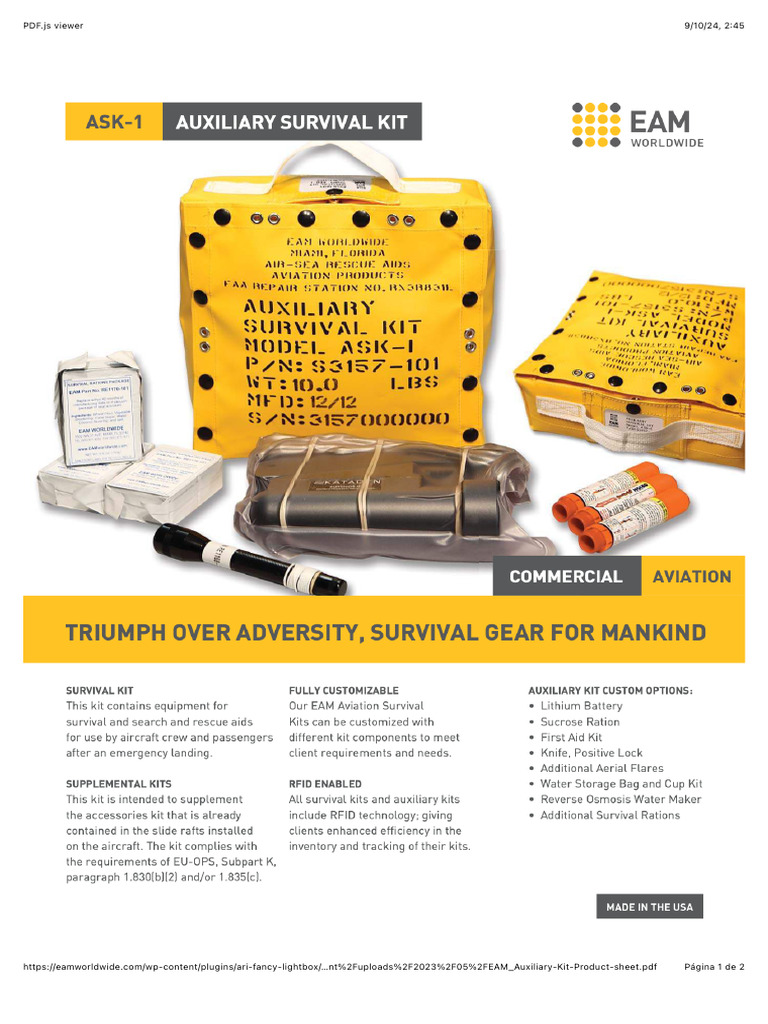 Survival Kits Cabin Crew | PDF