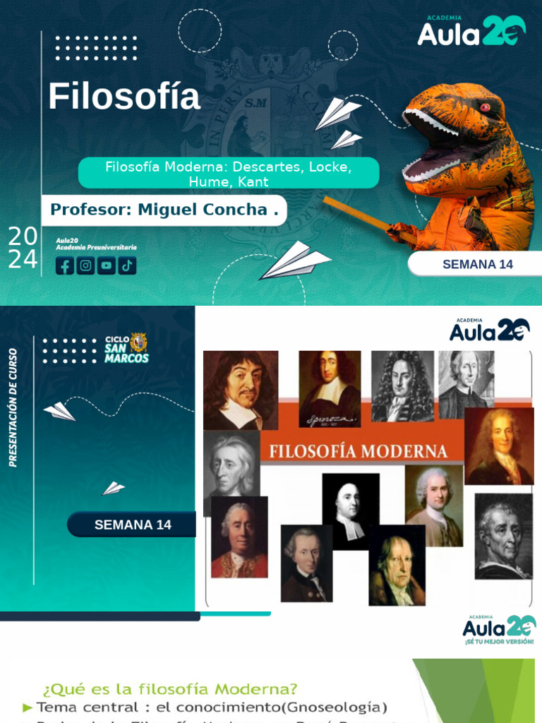 Filosofía Moderna 2024 Descartes Locke Hume Kant | PDF