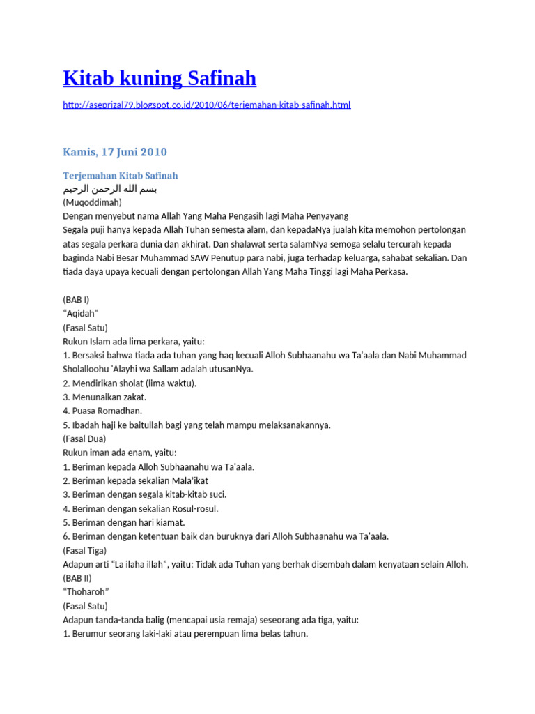 Kitab Kuning Safinah | PDF