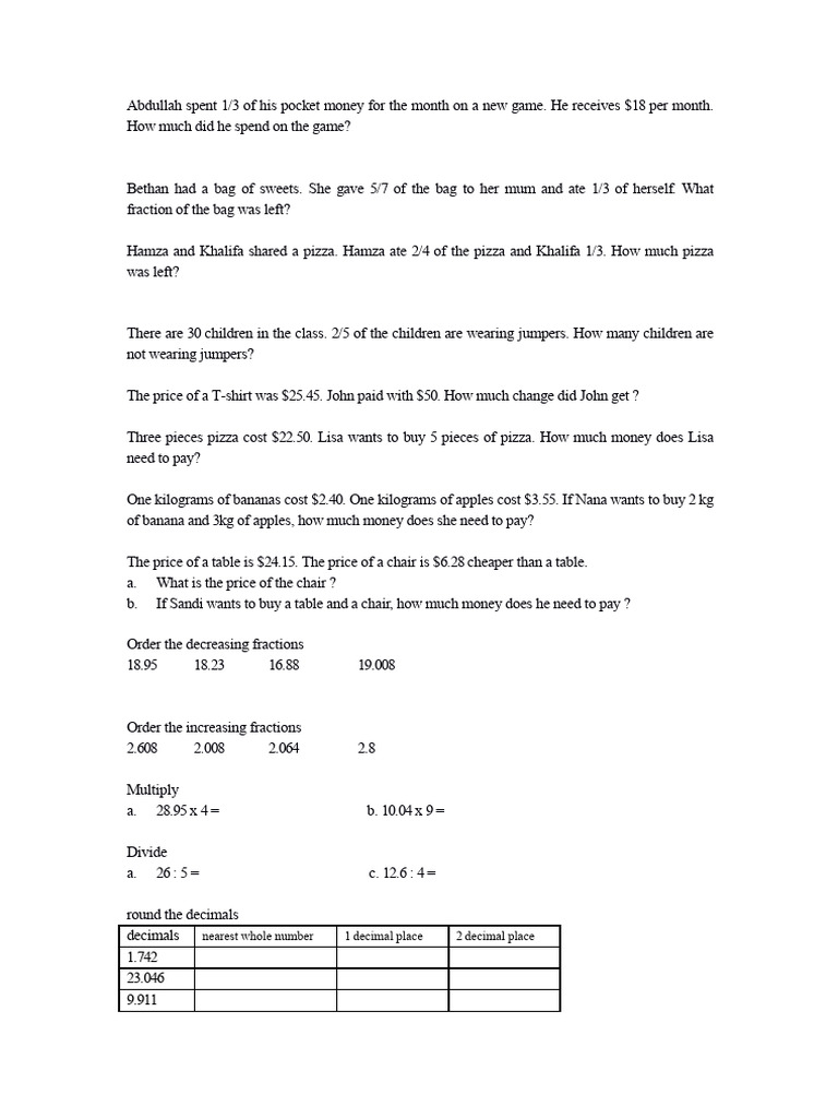 Math Word Problems and Solutions | PDF