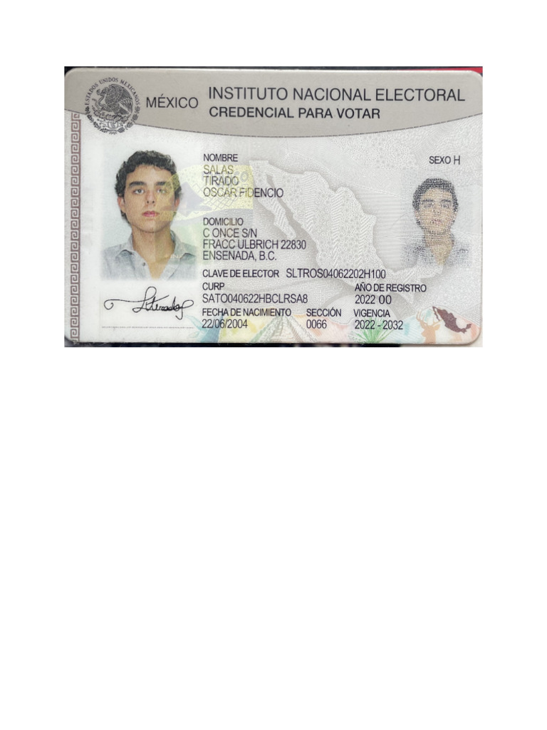 Identificación Óscar Fidencio Salas Tirado | PDF