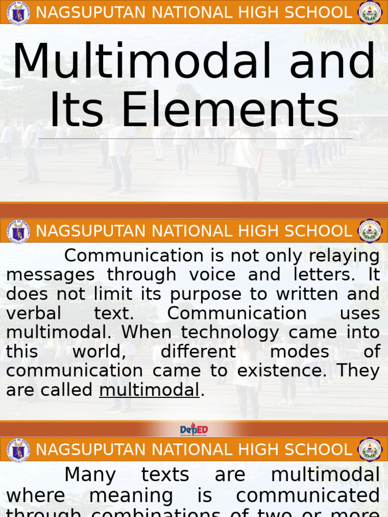 Eng10 Q2 W6 Multimodal-And-Its-Elements | PDF | Communication | Linguistics