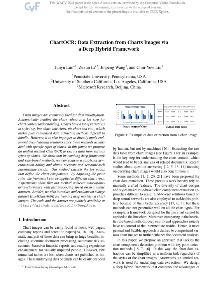 ChartOCR: Hybrid Framework for Chart Data Extraction | PDF | Deep Learning | Artificial Neural ...