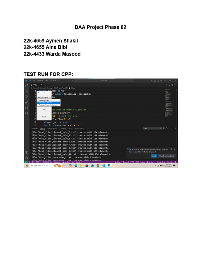 DAA Project Phase 02 | PDF
