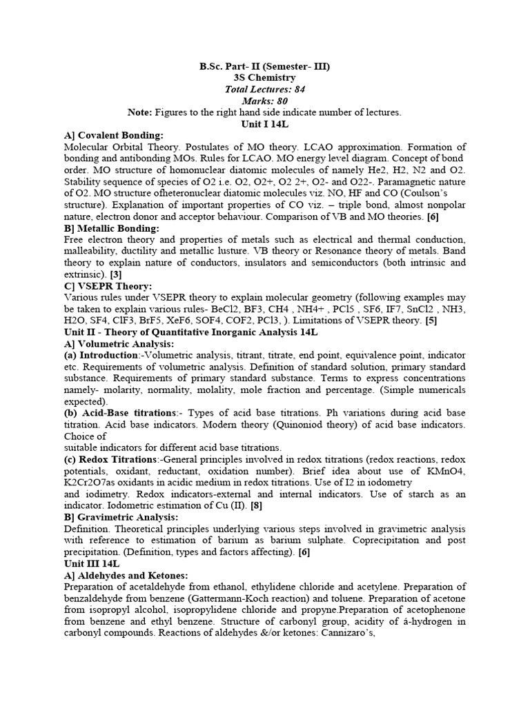 B.SC - SEM 3.pdf | PDF | Chemical Bond | Isomer