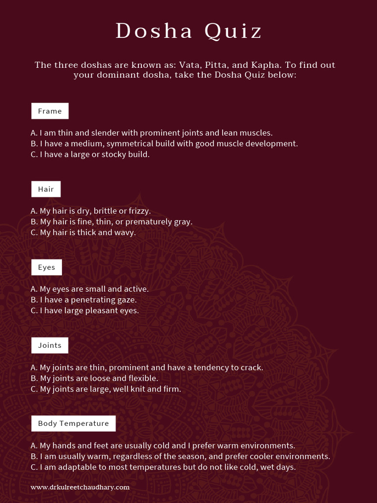 Dosha Quiz | PDF
