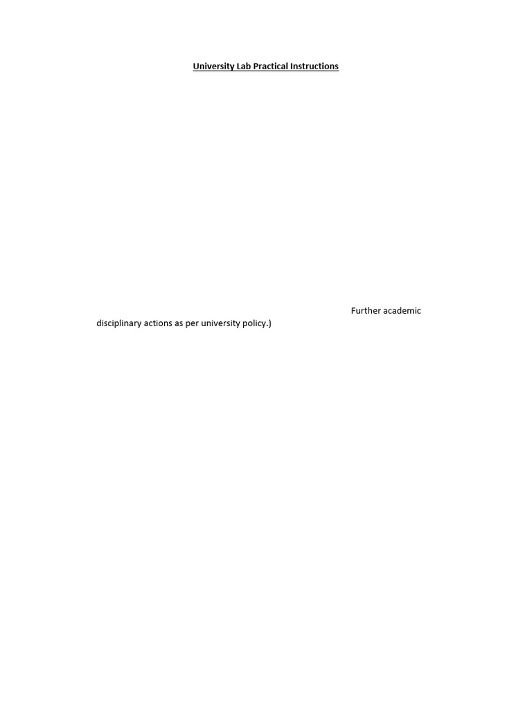 University Lab Practical Instructions | PDF