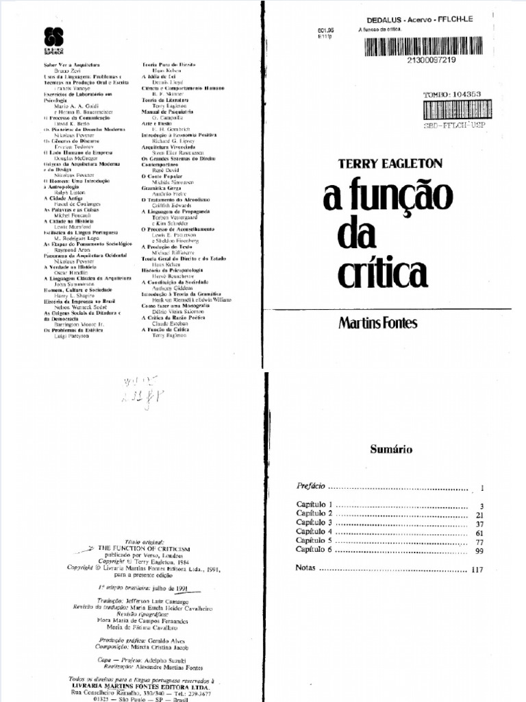 Terry Eagleton - A FunÃ Ã o Da CrÃ Tica | PDF