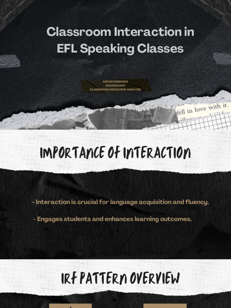 B Classroom Interaction in EFL Speaking Clas | PDF