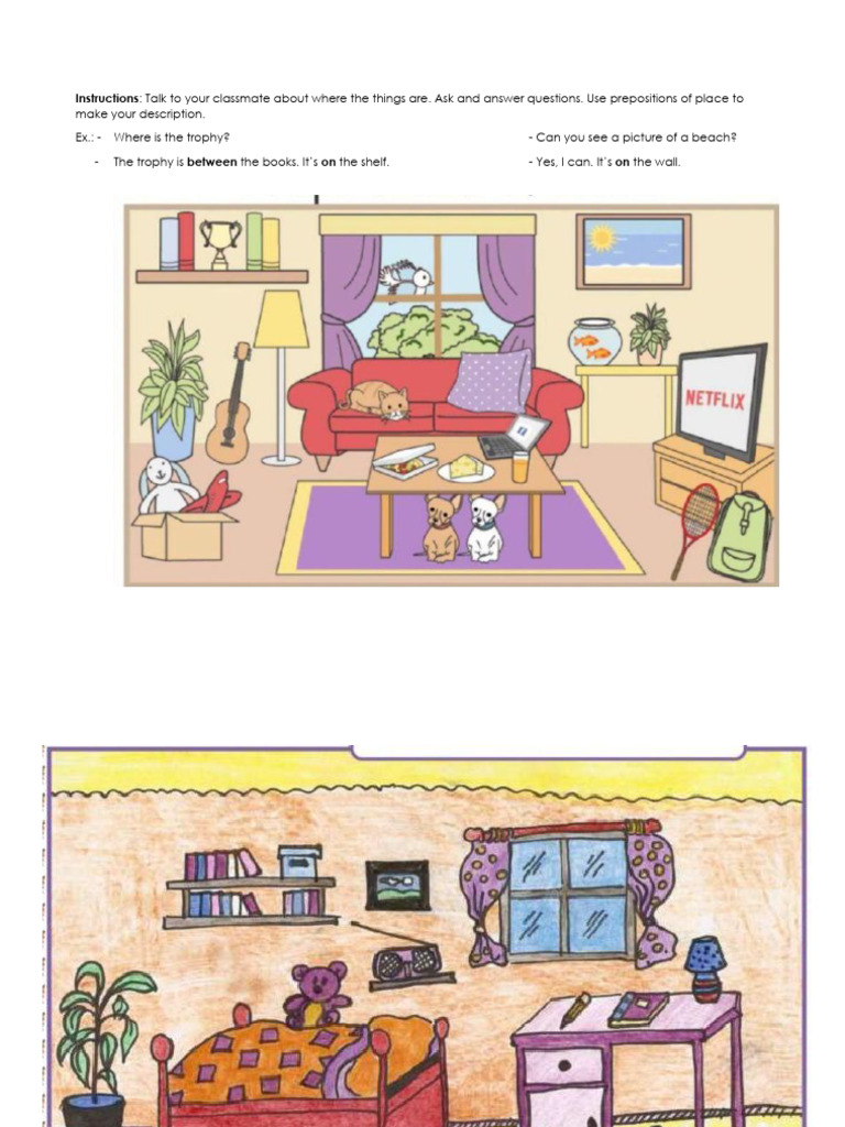 Prepositions of Place 1B | PDF