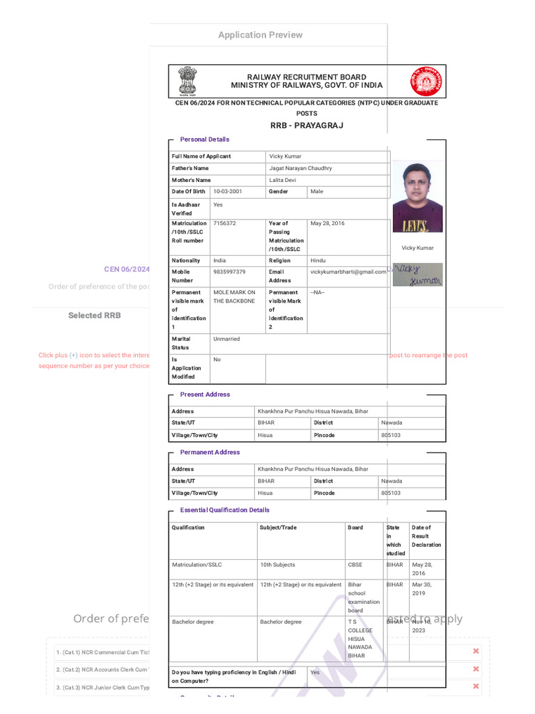 RRB - Candidate Apply Multipost | PDF | Educational Stages | Qualifications