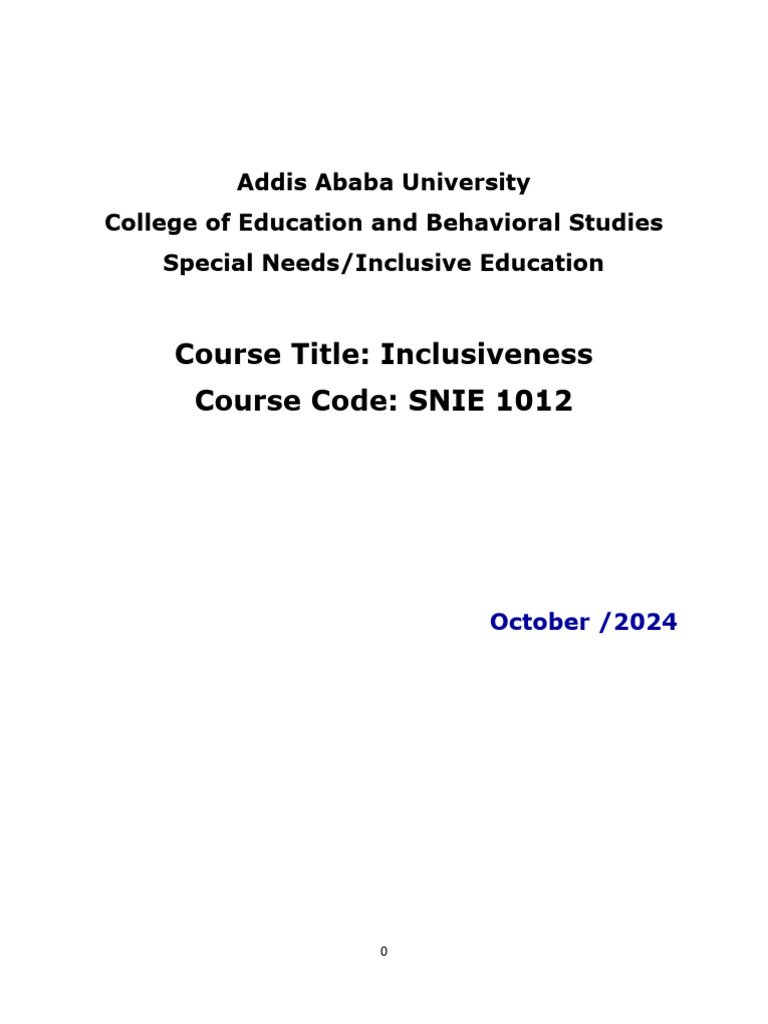 2024 October Inclusiveness Handout Chapter 1-4 | PDF | Disability ...