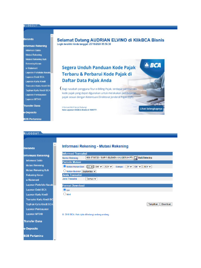 Download Mutasi BCA | PDF