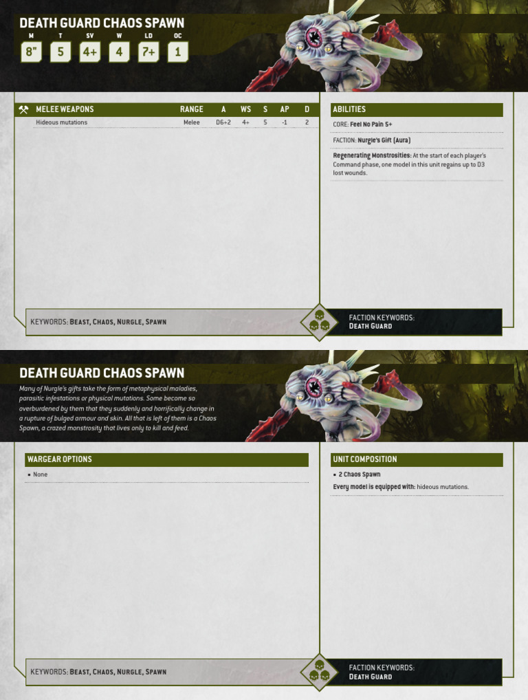 Death Guard Chaos Spawn | PDF