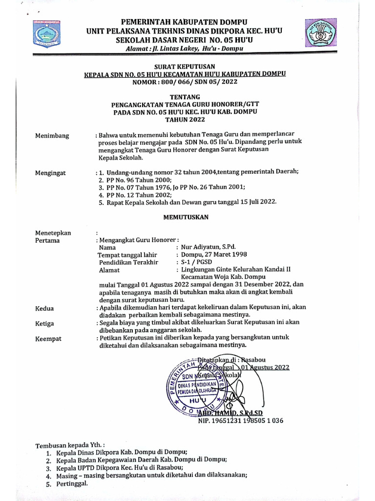 SK Kepsek 2022 | PDF
