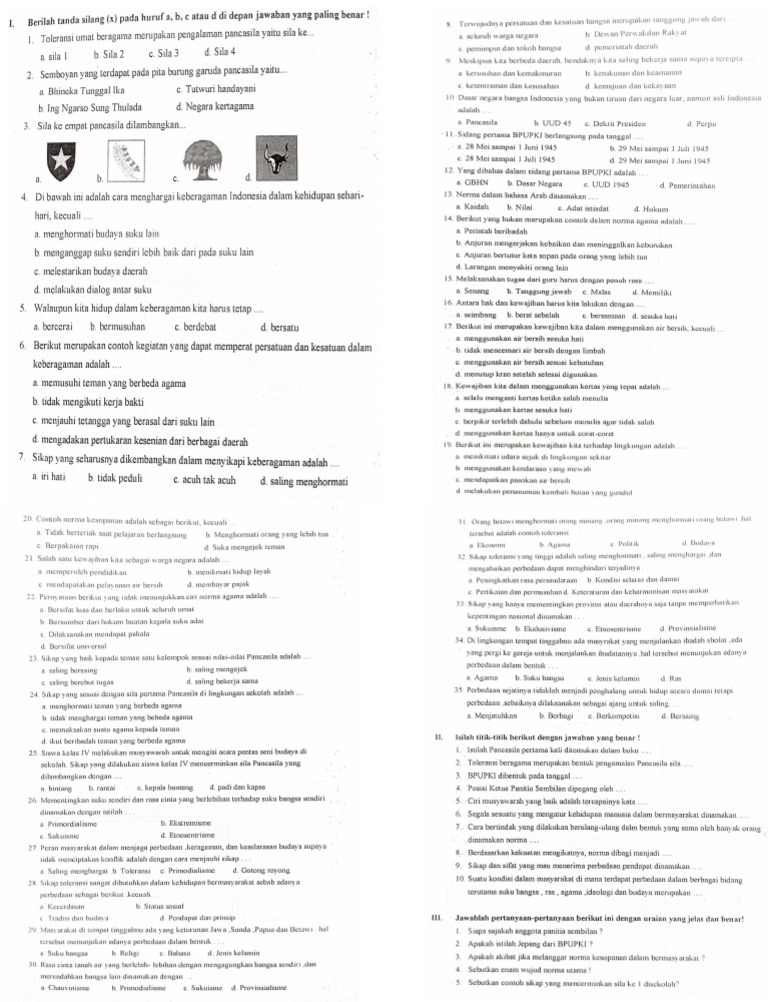 Latihan Soal PKN Kelas 4B | PDF