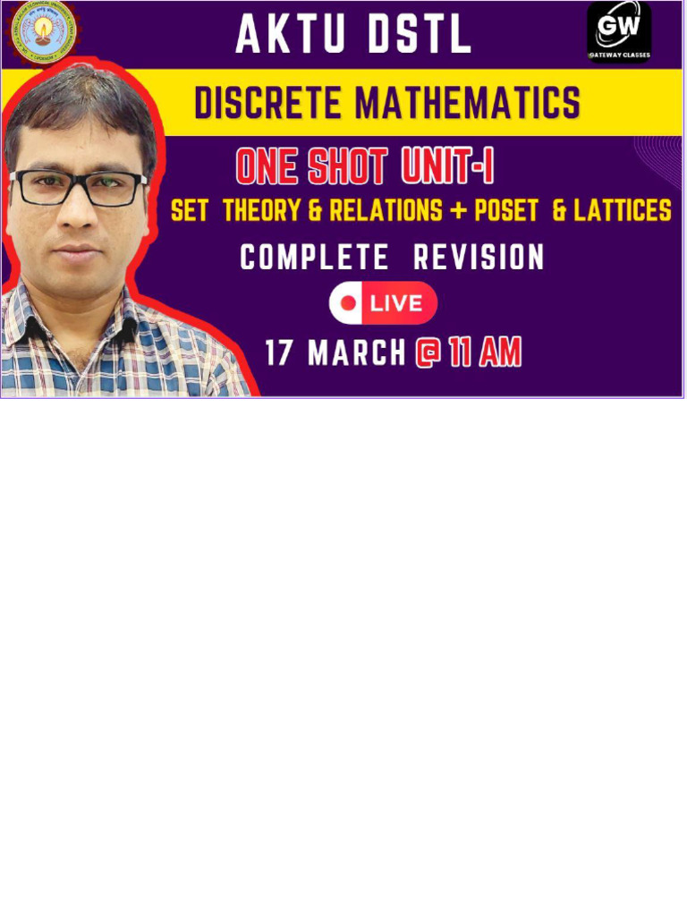 Discrete Unit 1 | PDF