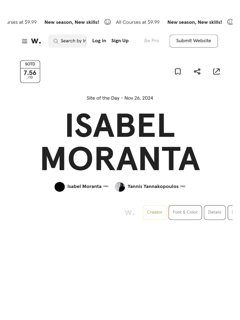 Isabel Moranta - Awwwards SOTD | PDF
