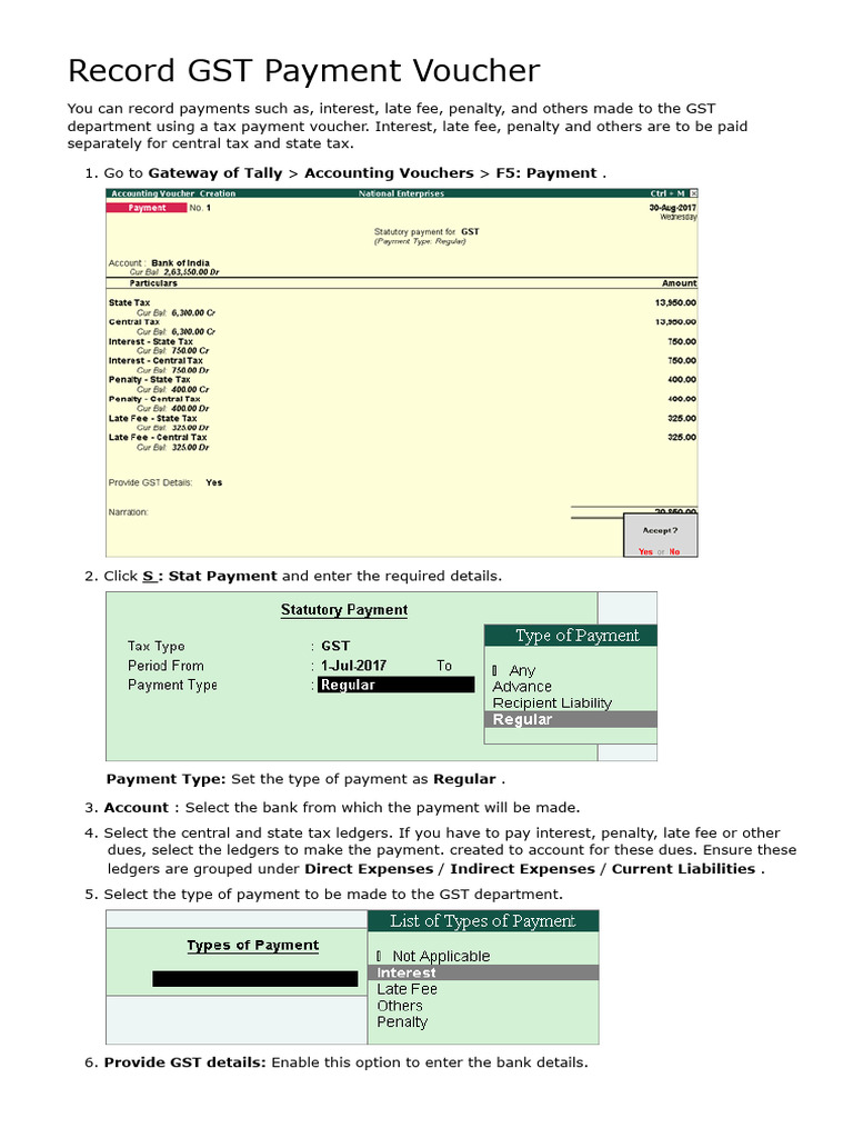 Record GST Payment Voucher | PDF