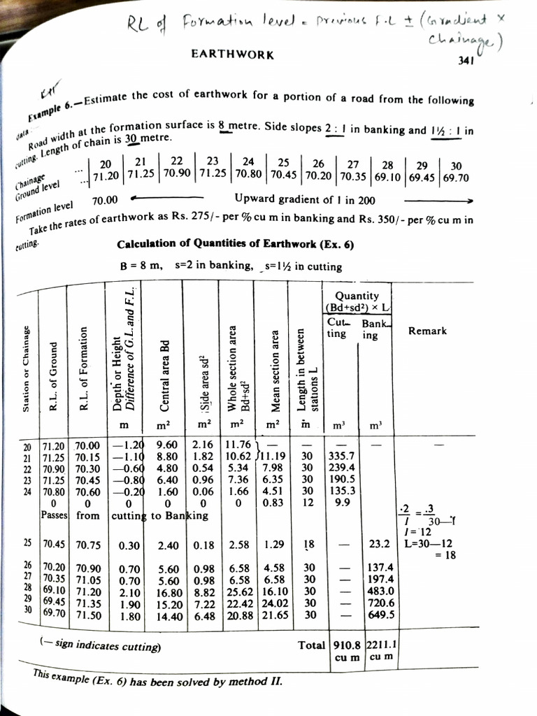 Example of Mid Section Area Method | PDF | Civil Engineering
