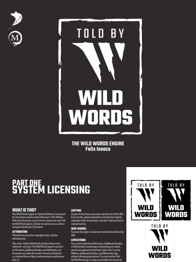 Wild Words Wilderness SRD 006C Full | PDF | Narrative | Copyright