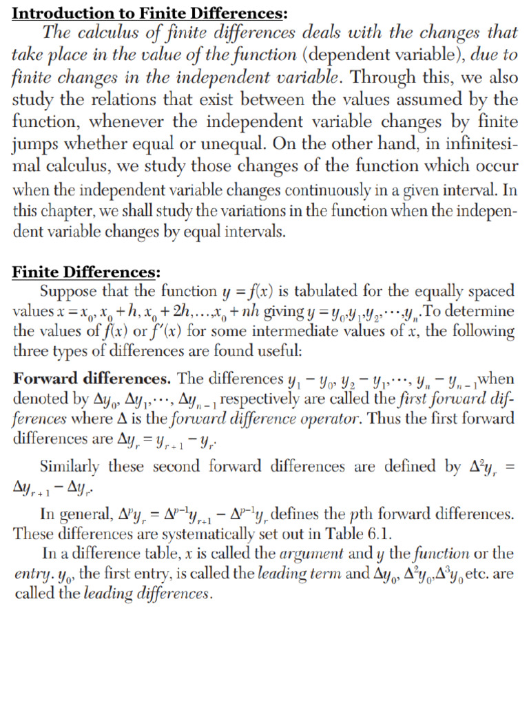 Finite Differences With Examples | PDF