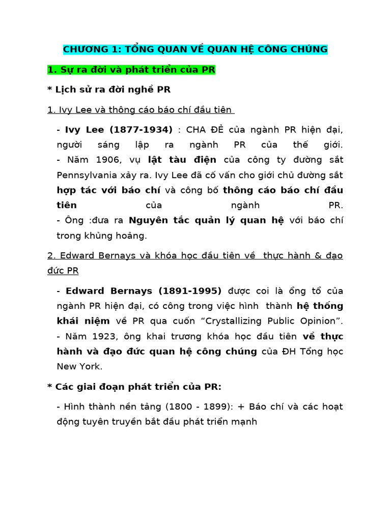 QHCC CHƯƠNG 1 Tổng quan về qhcc | PDF