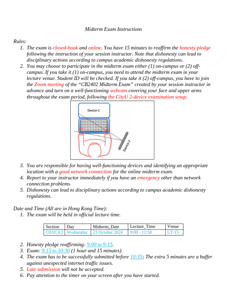 Midterm Announcement CB2402 C03 | PDF | Tests