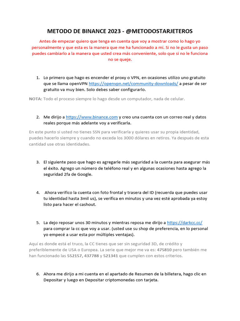 Método Binance 2023: Guía Completa | PDF | Informática