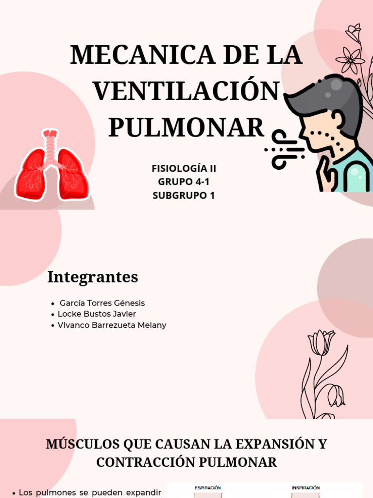 Mecánica de La Ventilación Pulmonar Grupo 1 | PDF | Pulmón | Respiración