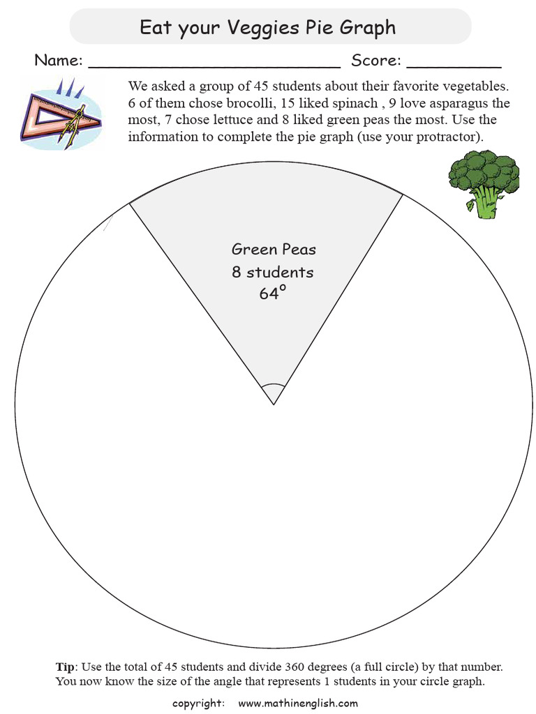 Drawing Pie Graphs Veggies | PDF