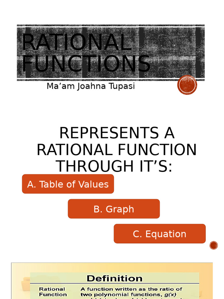 Rational Functions: Tables, Graphs, Equations | PDF
