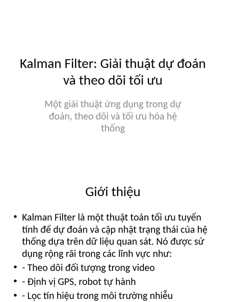 Kalman Filter Presentation | PDF