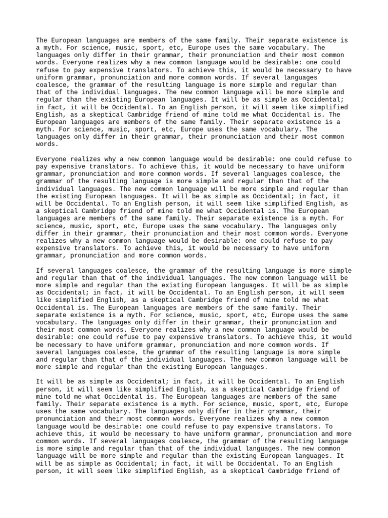 Simplifying European Languages | PDF | English Language | Translations