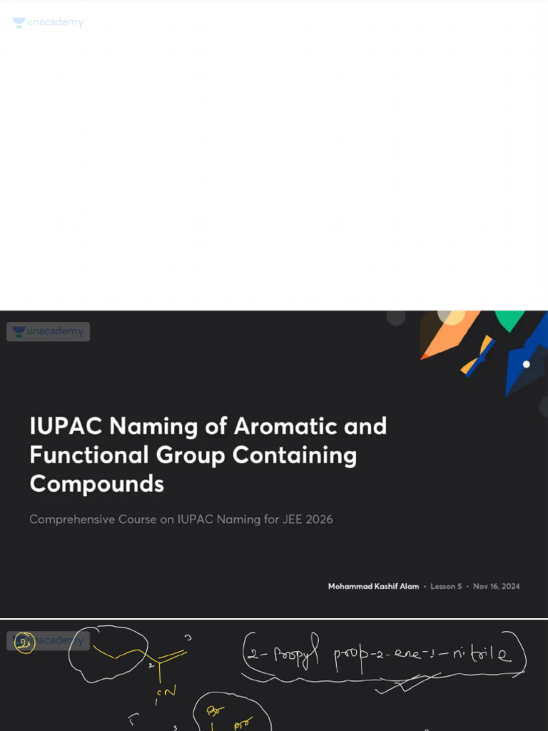 IUPAC Naming of Aromatic and Functional Group Containing Compounds With Anno | PDF