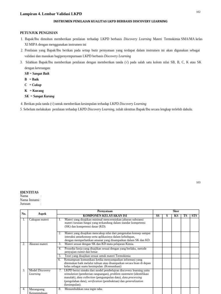 Instrumen LKPD | PDF
