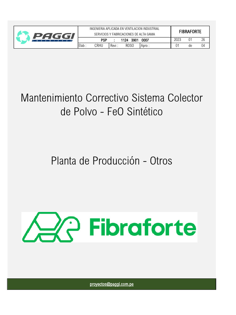 1124 3901 0007 SER MAN FIBRAFORTE Sistema Colector de Polvo - OTROS ...