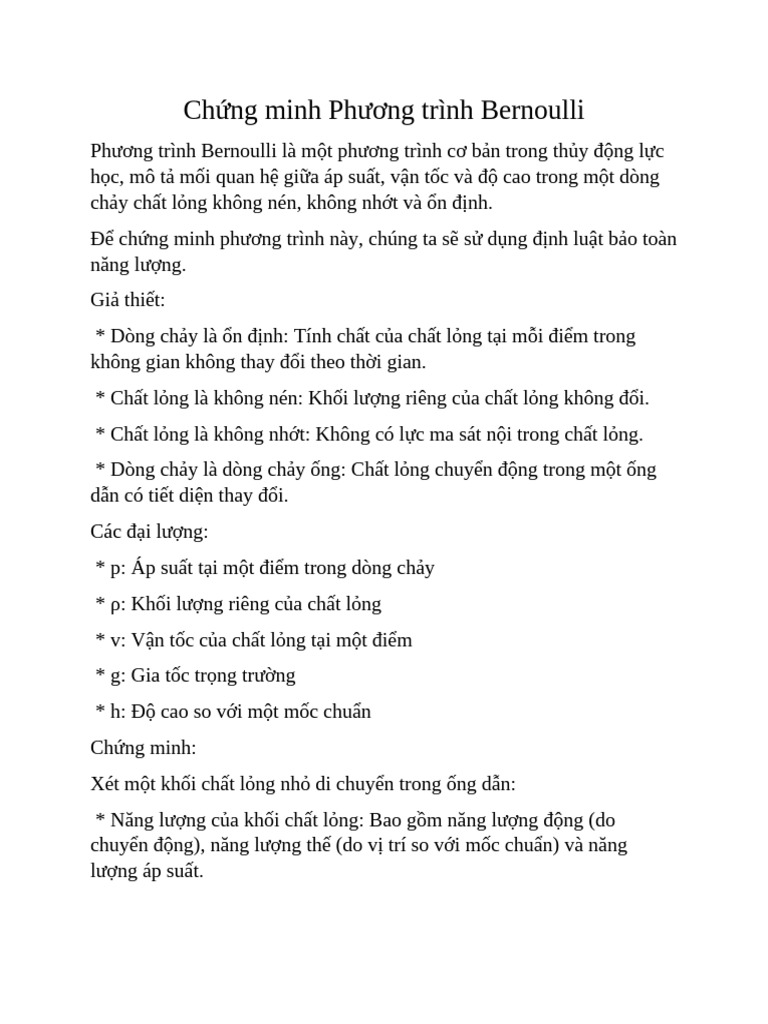 CH NG Minh Phương Trình Bernoulli | PDF