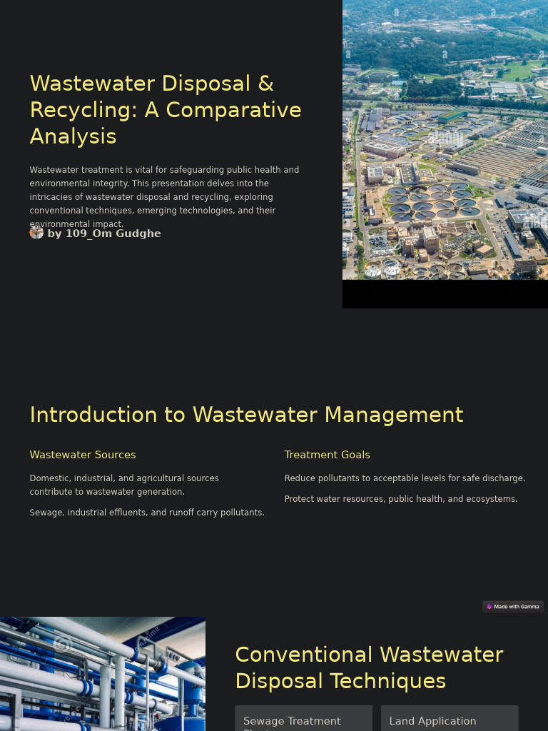 Wastewater Disposal and Recycling A Comparative Analysis | PDF ...