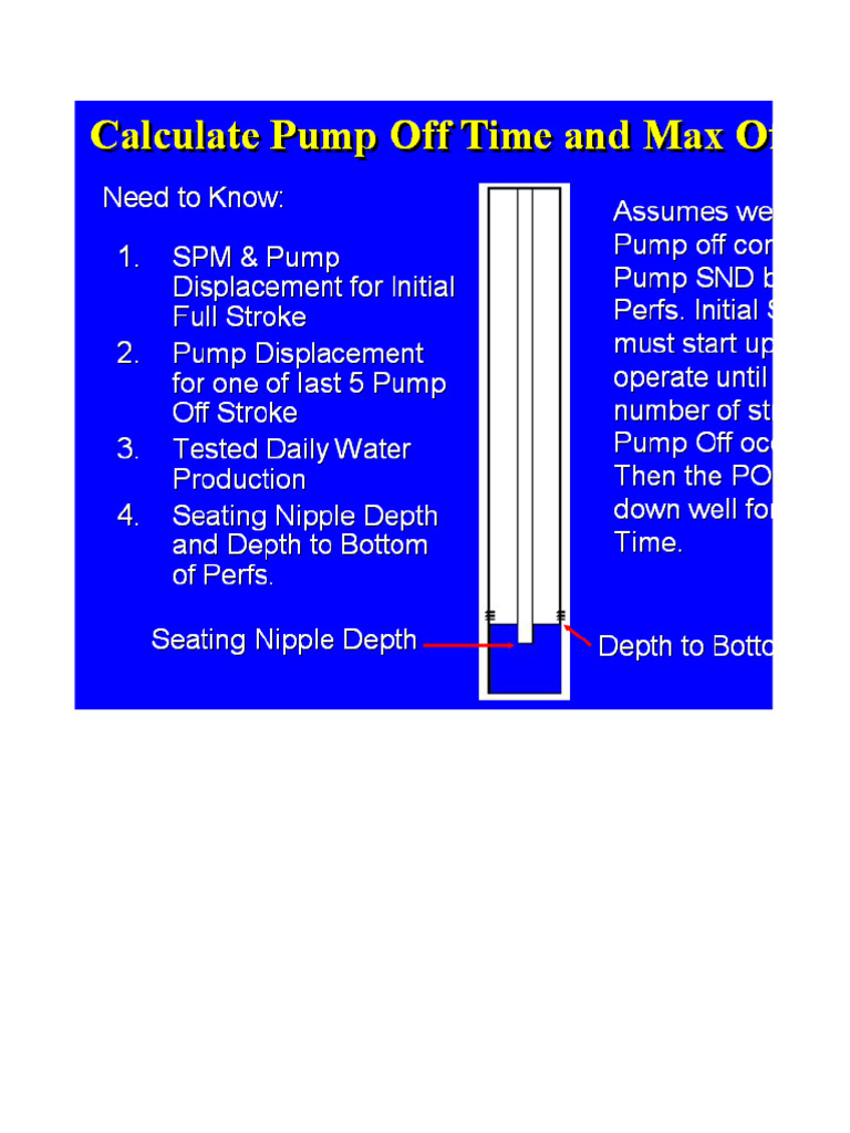 Pump Off Time Calculation Guide | PDF | Barrel (Unit) | Chemical ...