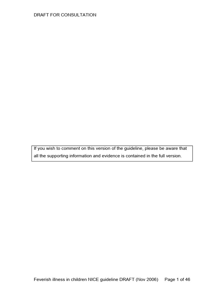 Feverish Illness in Children Consultation Nice Guideline2 | PDF | Fever ...