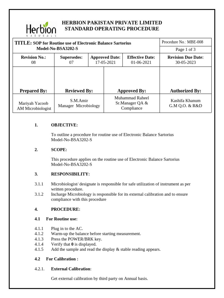 Sop Mbe - 008 | PDF | Calibration | Metrology