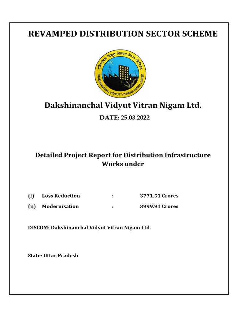 DPR Loss Reduction DVVNL | PDF | Electrical Substation | Transformer