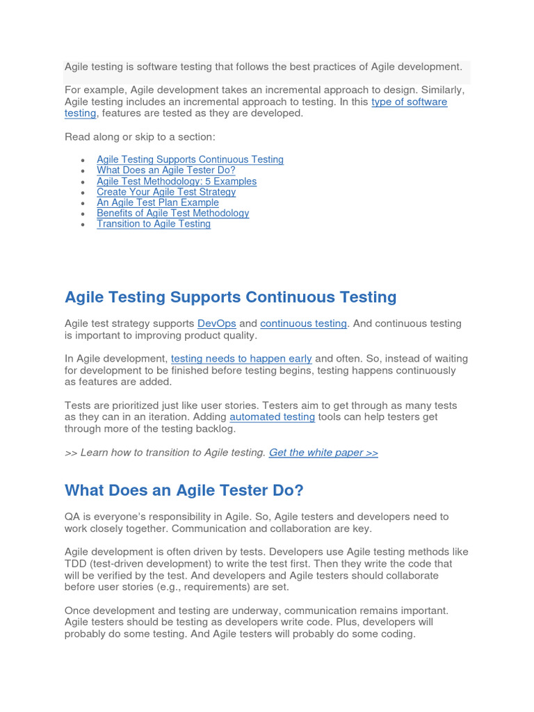 Agile Methodology Manual | PDF | Agile Software Development | Software ...