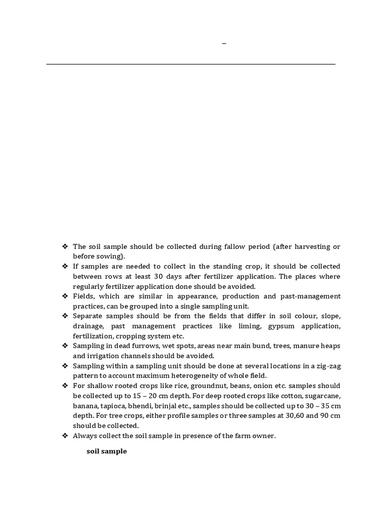 Soil Sample Collection Guide | PDF | Soil | Earth Sciences