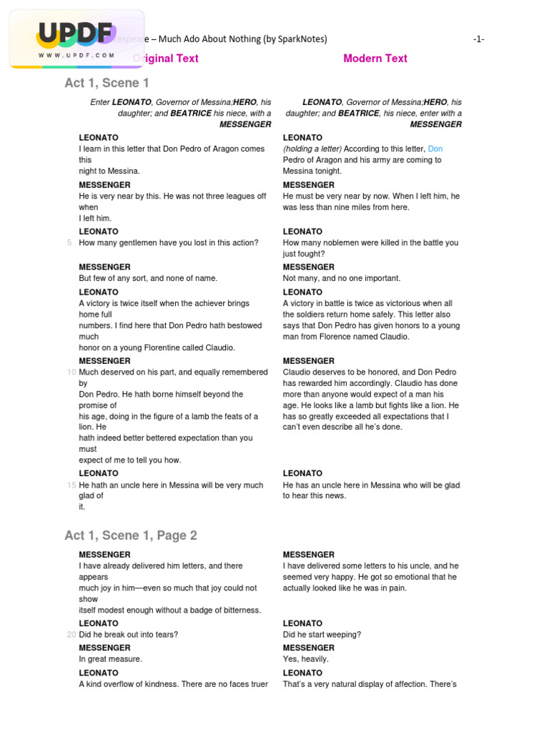 (Annotated) Much Ado About Nothing | PDF | Much Ado About Nothing ...