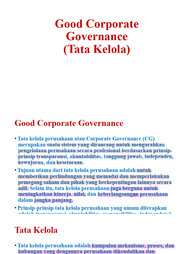 Good Corporate Governance | PDF