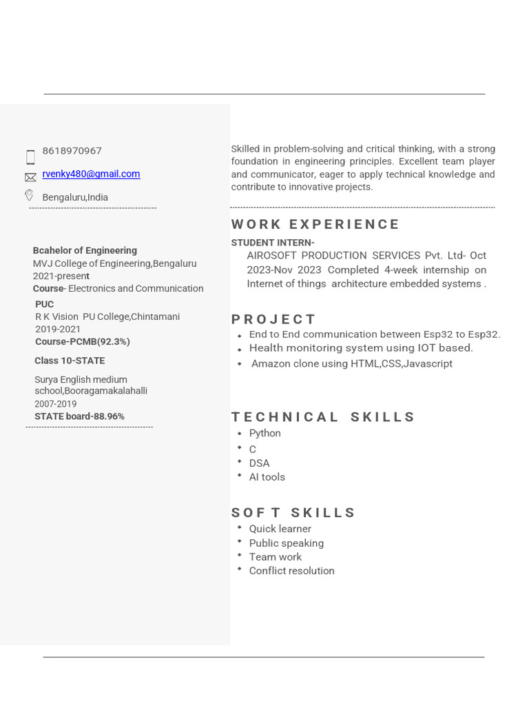 Resume 1 | PDF