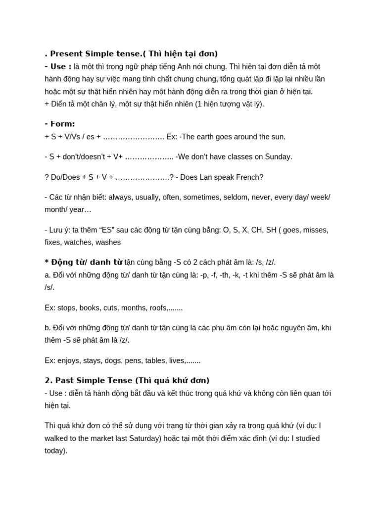 Present Simple Tense | PDF